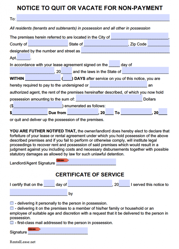 Eviction Notice Tennessee Template