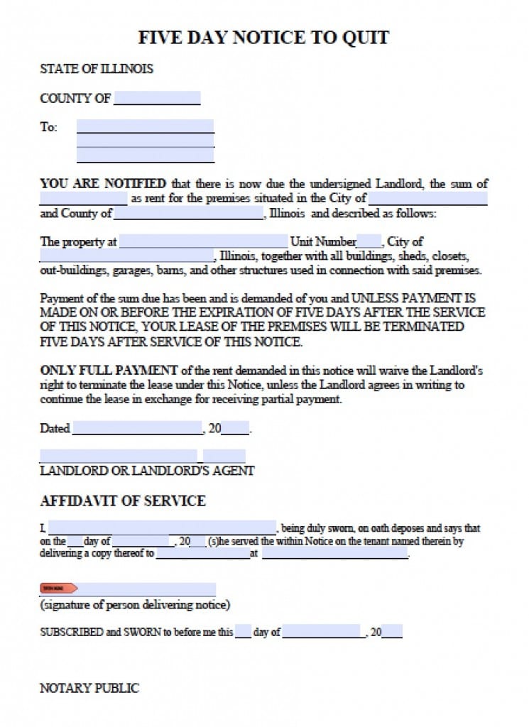 Free Illinois Rental Lease Agreement Templates PDF Word