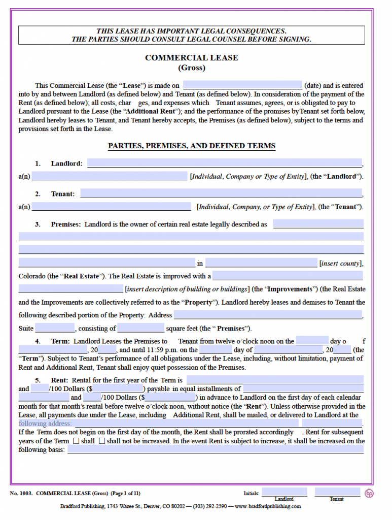 Free Commercial Rental Lease Agreement Templates | PDF | Word
