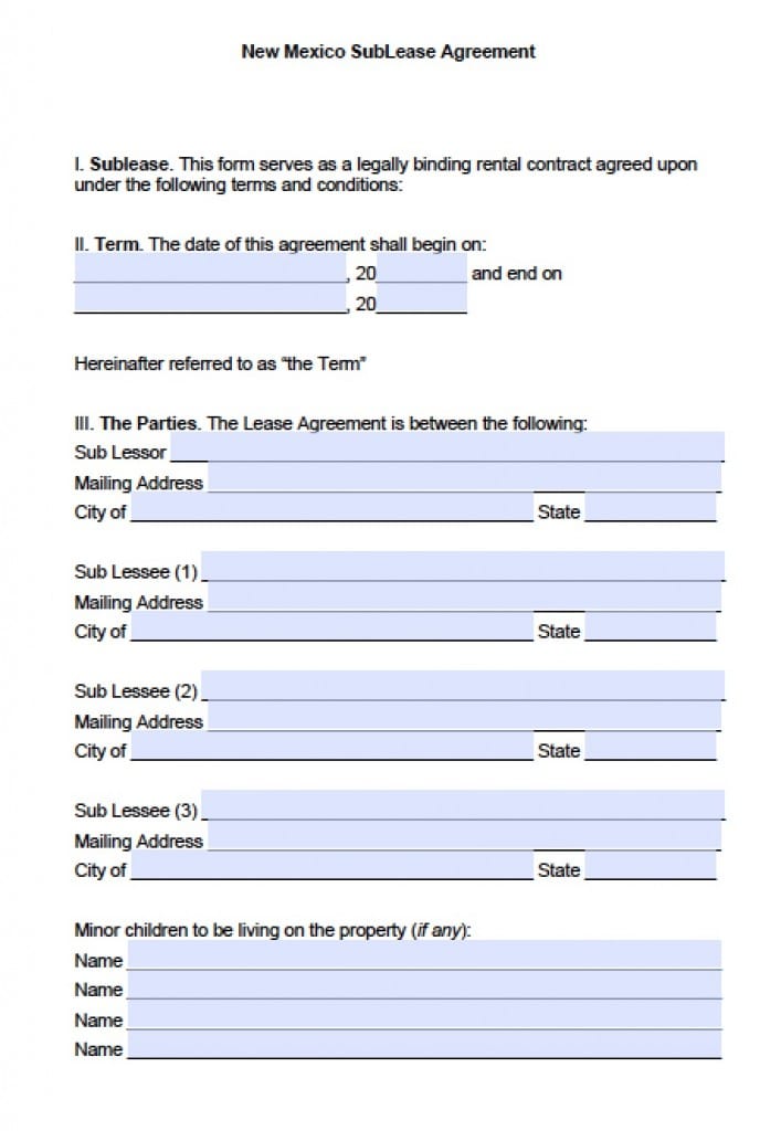 Free New Mexico Rental Lease Agreement Templates | PDF | Word